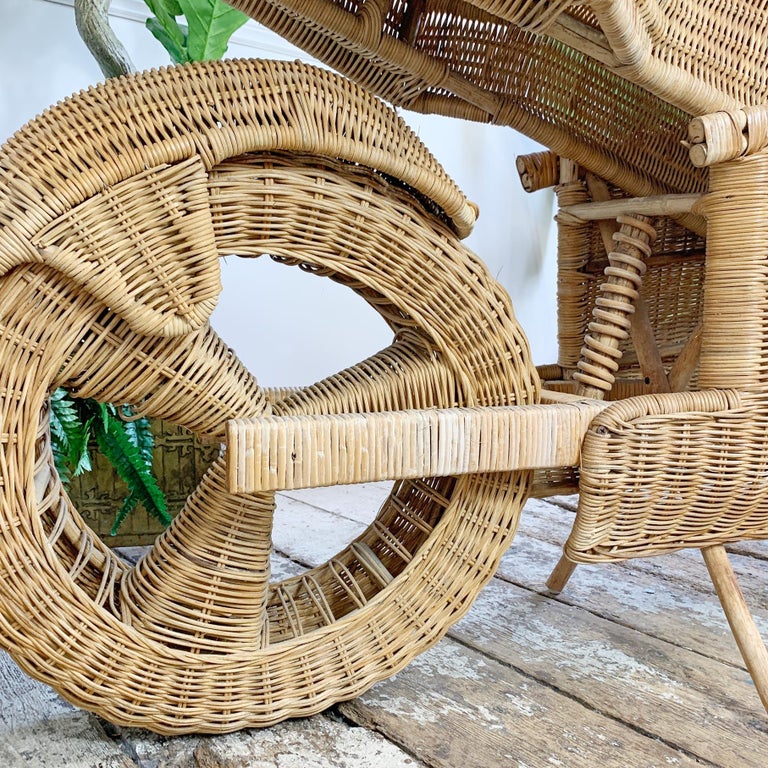 Exceptional Life Size Wicker and Bamboo Racing Motorcycle For Sale at ...