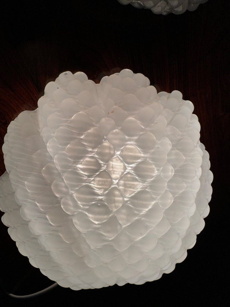 Exceptional Mid-Century Era Pair of Murano Blown Art Glass Scallop Wall ...