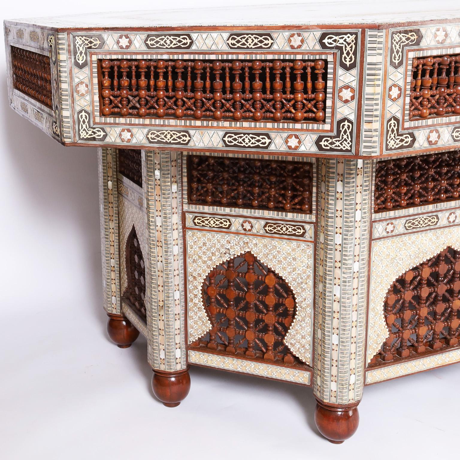 Exceptional Moroccan Mother of Pearl Center or Dining Table at 1stDibs