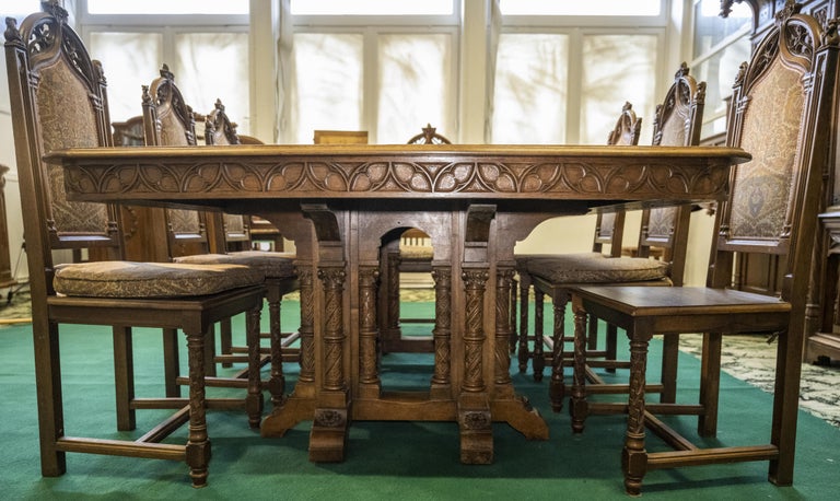 Exceptional Neo Gothic Dining Room Set For Sale at 1stDibs