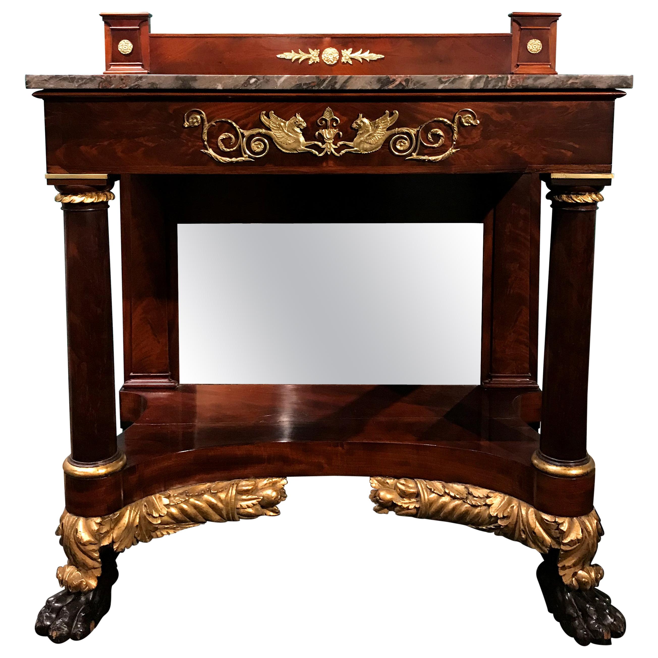 Exceptional New York Federal Mahogany Pier or Console Table, circa 1825 ...