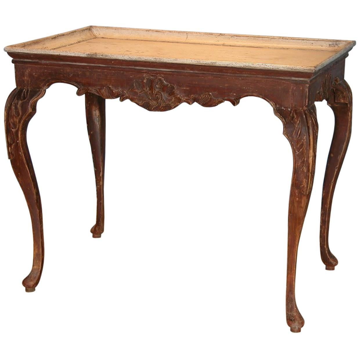 18th Century Danish Rococo Hand Painted Tea Table, circa 1760 at 1stDibs