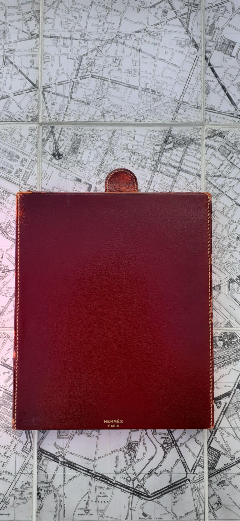 Exceptional Old Paris France Map from 1853 in a Hermès Leather Case For ...