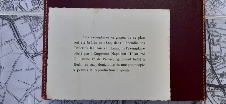 Exceptional Old Paris France Map from 1853 in a Hermès Leather Case For ...