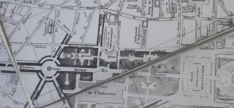Exceptional Old Paris France Map from 1853 in a Hermès Leather Case For ...
