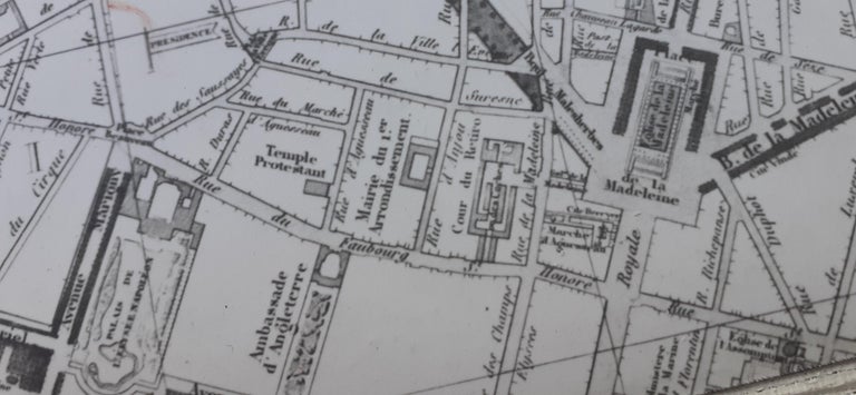 Exceptional Old Paris France Map from 1853 in a Hermès Leather Case For ...