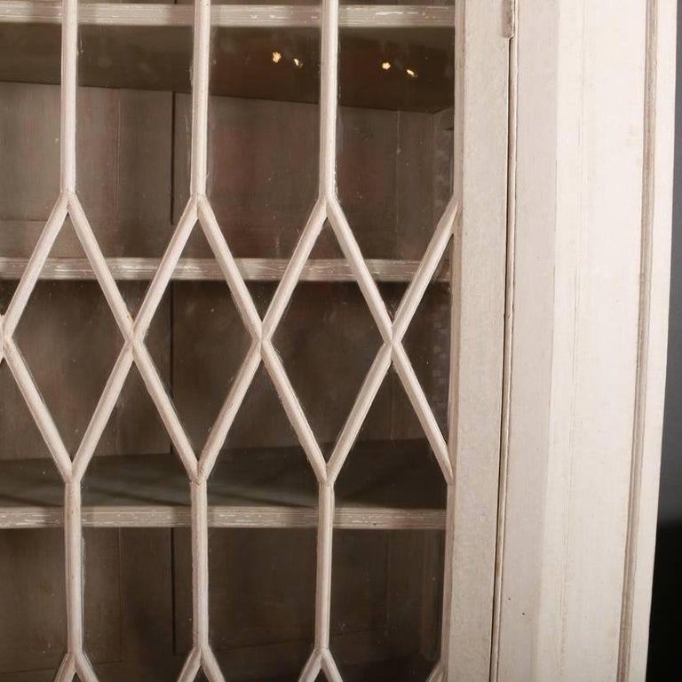 Exceptional Painted Concave Library Bookcase For Sale at 1stDibs