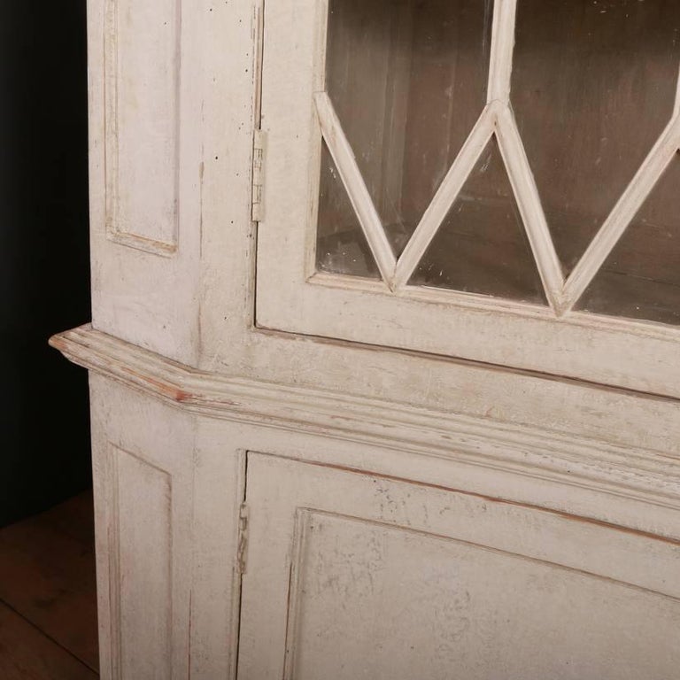 Exceptional Painted Concave Library Bookcase For Sale at 1stDibs