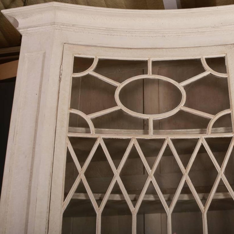 Exceptional Painted Concave Library Bookcase For Sale at 1stDibs