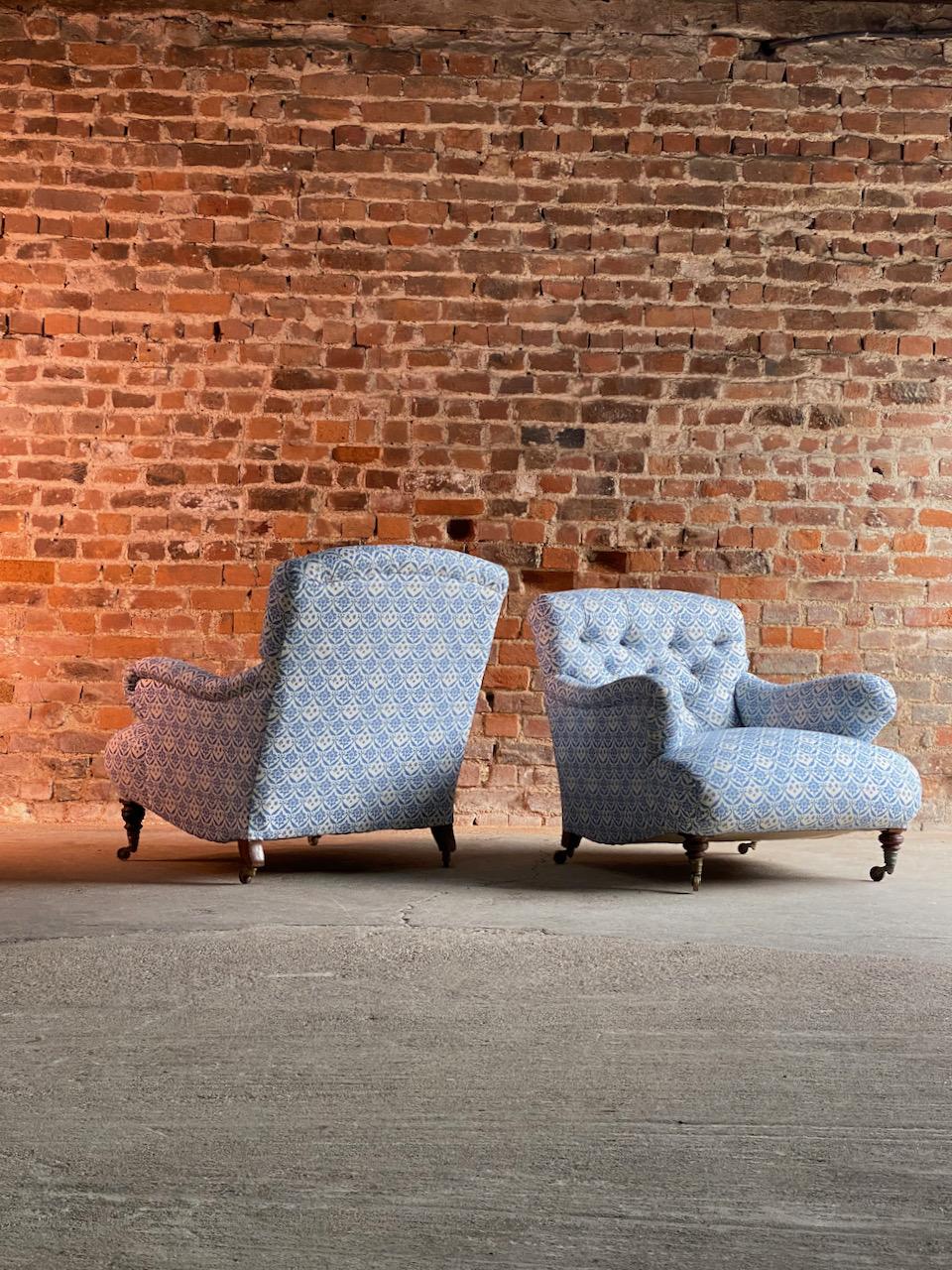 Exceptional Pair of Howard and Sons ‘Bridgewater’ Armchairs, circa 1880 ...