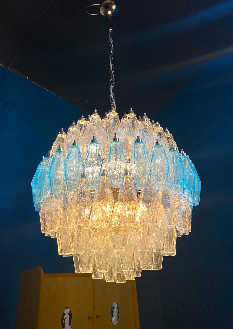 Exceptional Pair of Spherical Poliedri Chandeliers Murano For Sale at ...