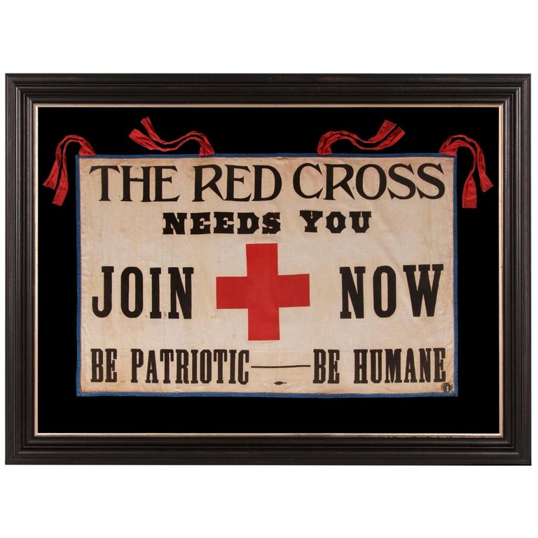 Exceptional Red Cross Banner For Sale at 1stdibs