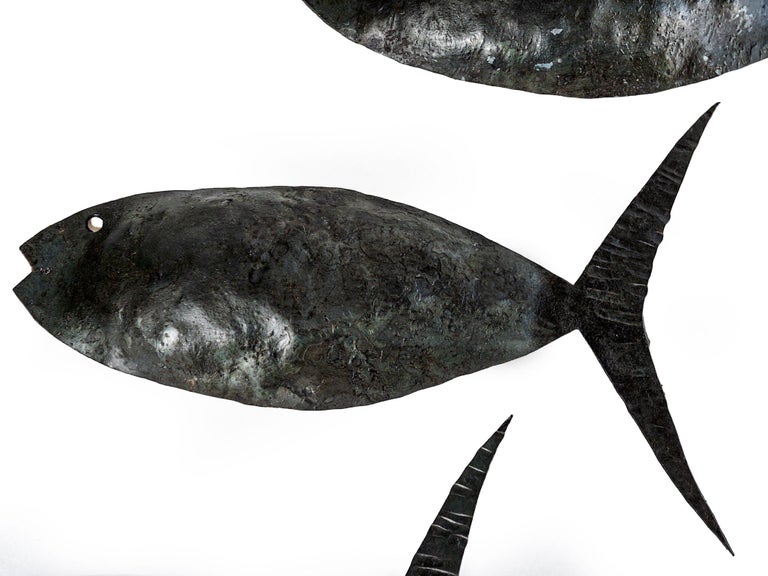 Exceptional Set of 56 Hand Forged Wrought Iron Fishes For Sale at 1stDibs