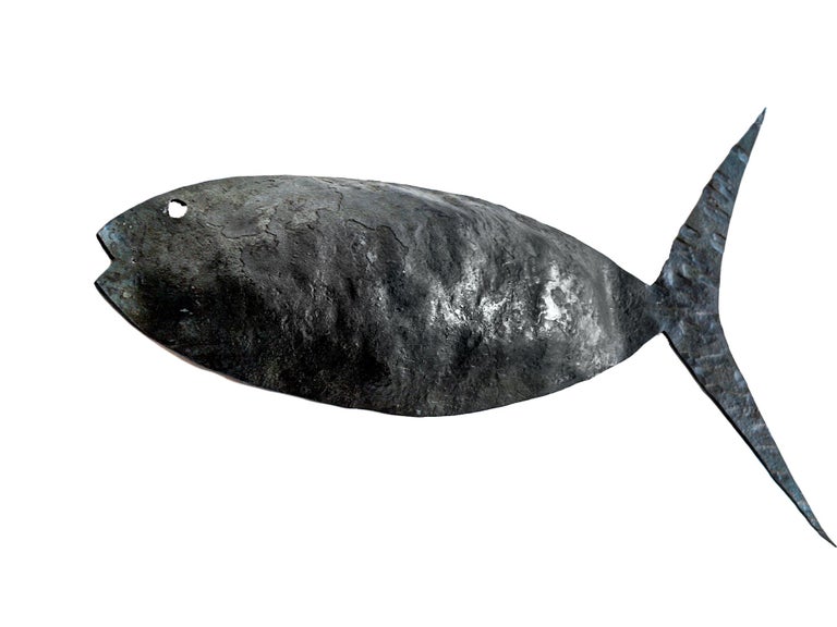Exceptional Set of 56 Hand Forged Wrought Iron Fishes For Sale at 1stDibs