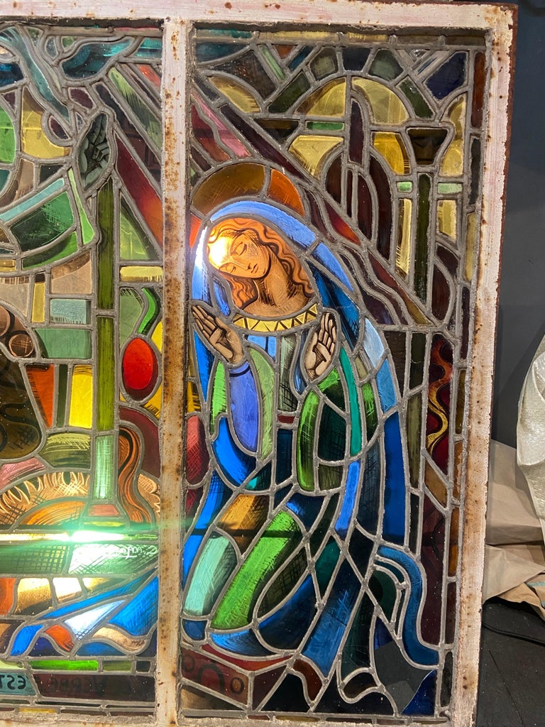 Exceptional Stained Glass Window by Mauméjean Masters Scene from ...
