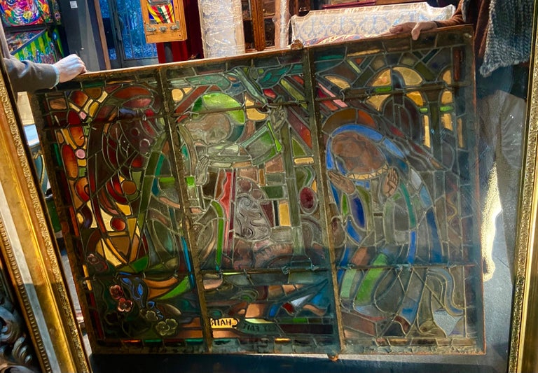 Exceptional Stained Glass Window by Mauméjean Masters Scene from ...
