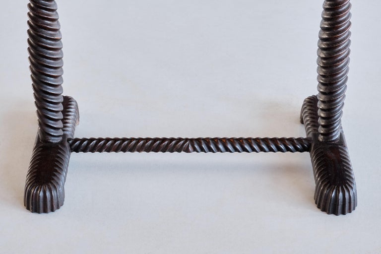 Exceptional Swedish Grace Side Table with Carved Frame, Oak Top, Sweden ...