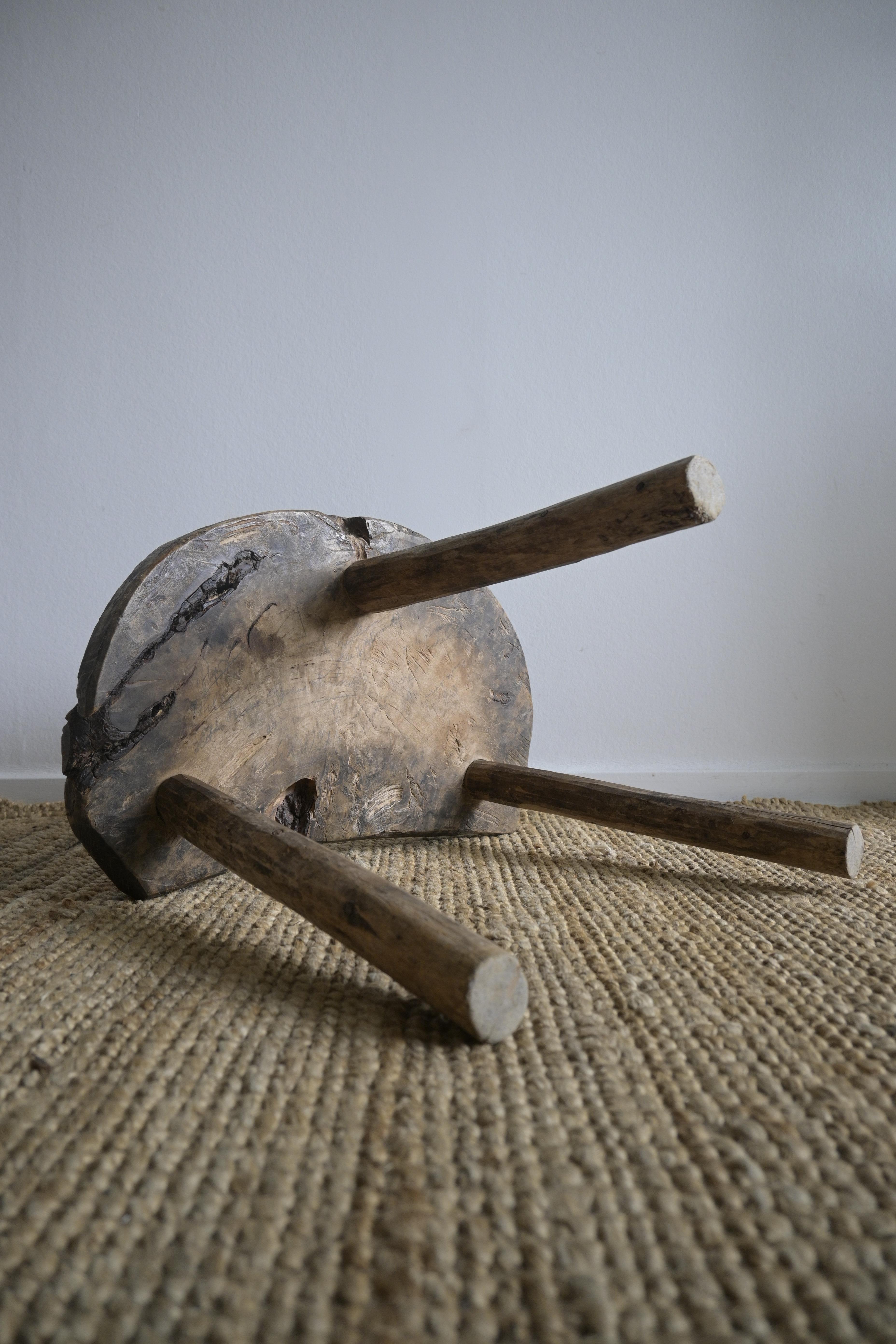 Exceptional Swedish/Norwegian Birch Stool, circa 1760 at 1stDibs