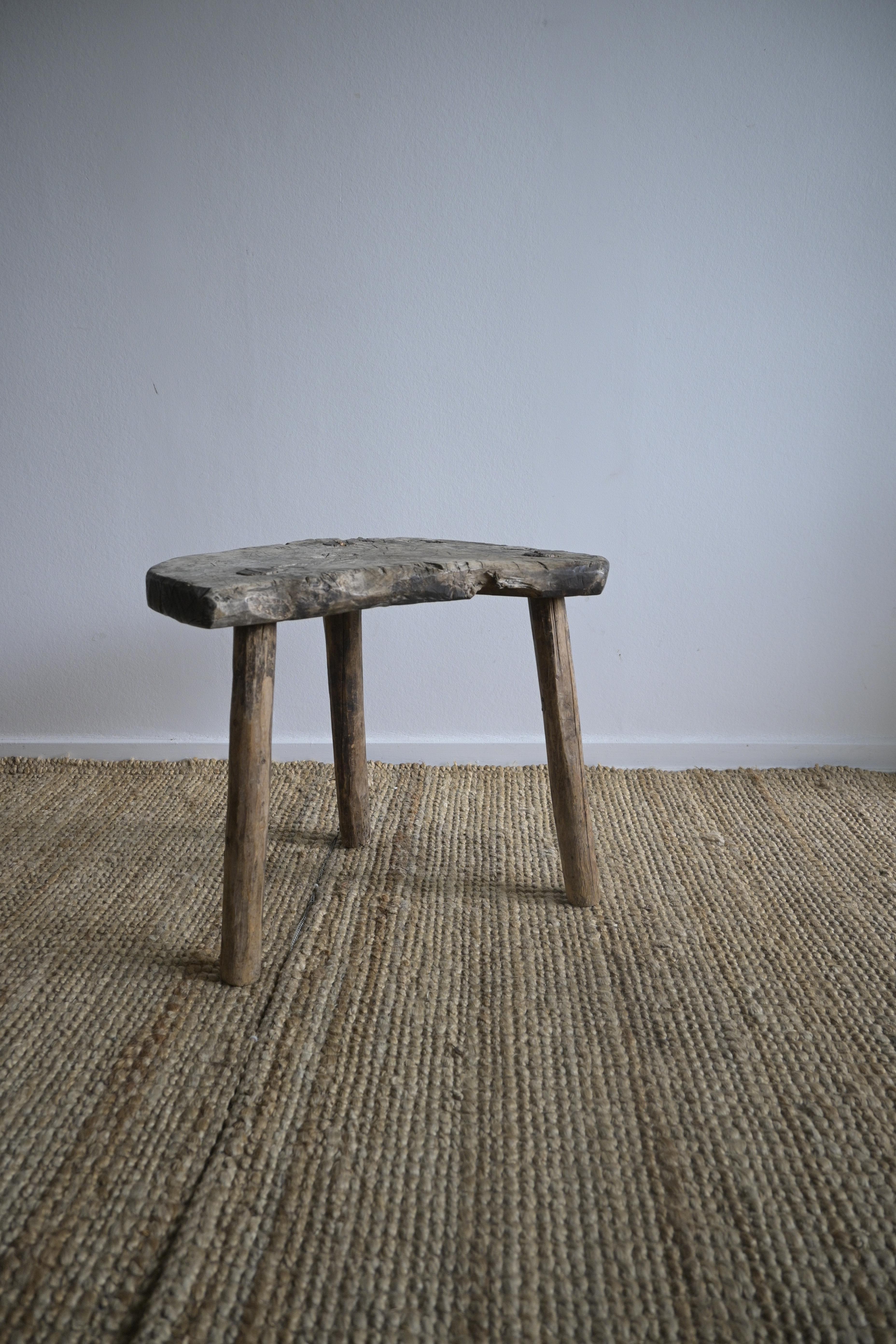 Exceptional Swedish/Norwegian Birch Stool, circa 1760 at 1stDibs