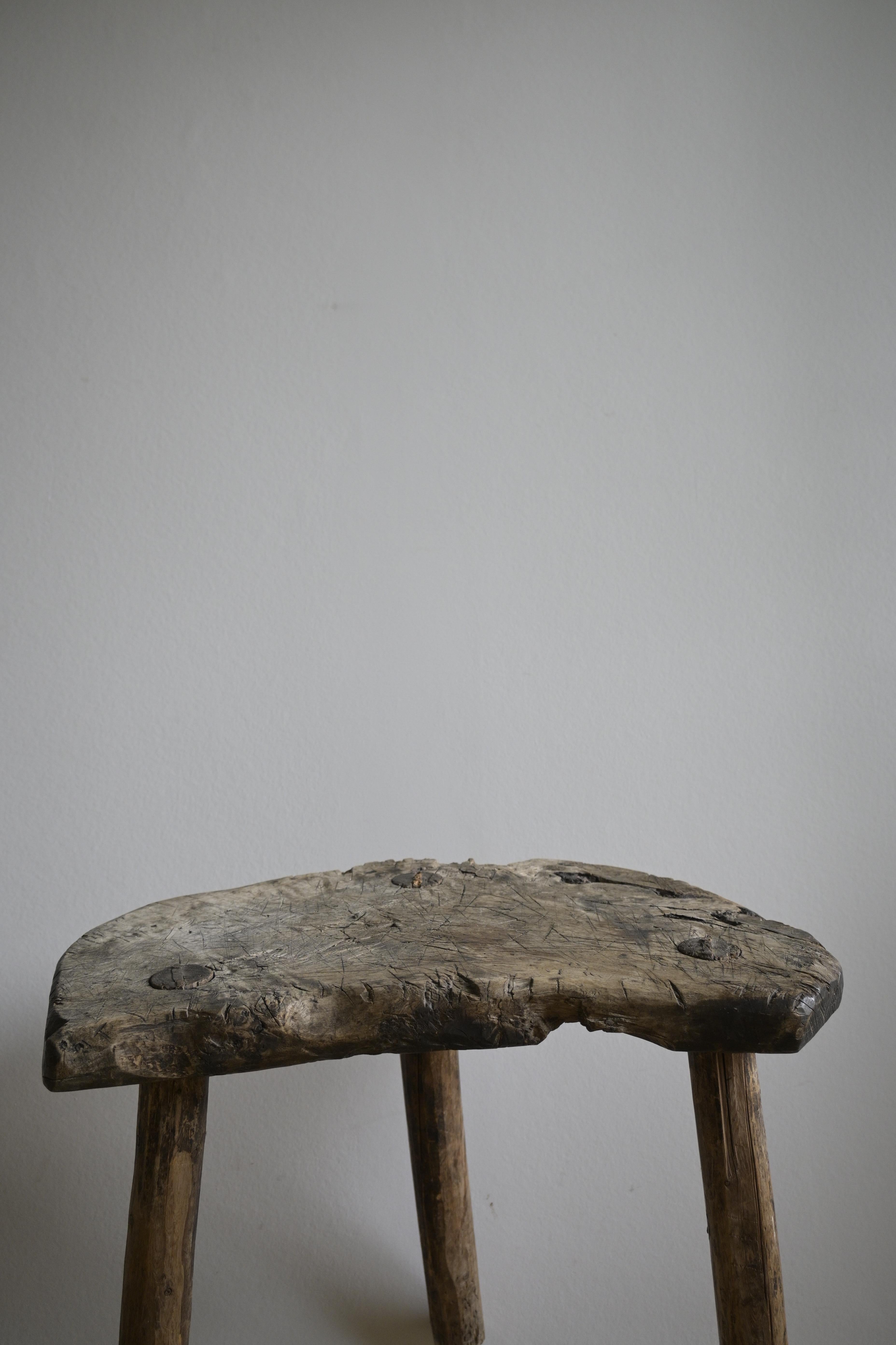 Exceptional Swedish/Norwegian Birch Stool, circa 1760 at 1stDibs
