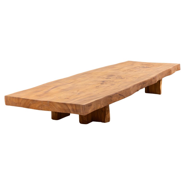 Exceptional XXL Massive Blond Elm Coffee Table. France, 1950 For Sale ...