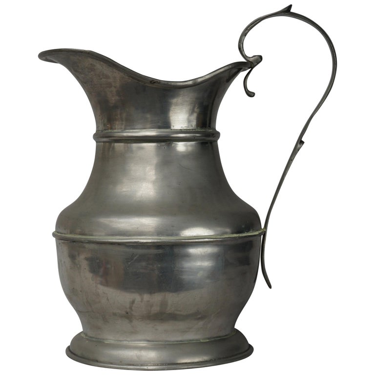 Exceptionally Large 19th Century Dutch Tin Water Ewer, Pitcher or Jug ...