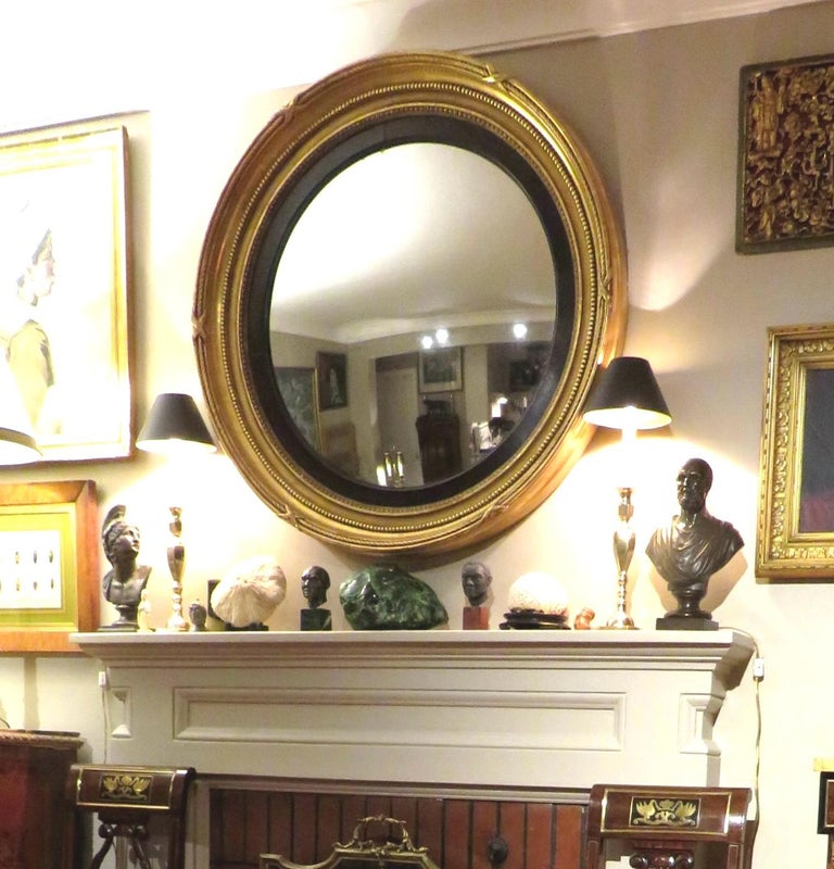 Exceptionally Large Georgian Giltwood Bullseye Convex Mirror, English ...