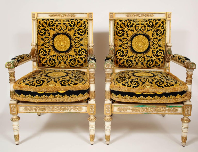 Exceptionally Magnificent Large Pair of Empire Style Versace Armchairs ...