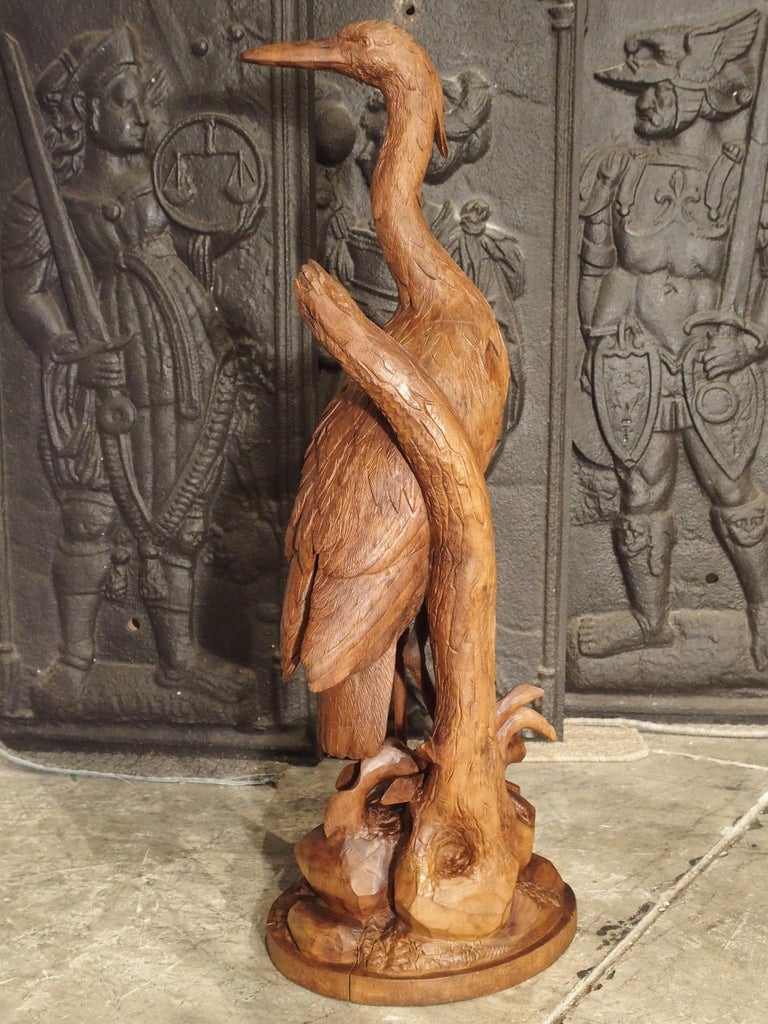 Exceptionally Well Carved Late 19th Century Wooden Wading Bird at 1stDibs