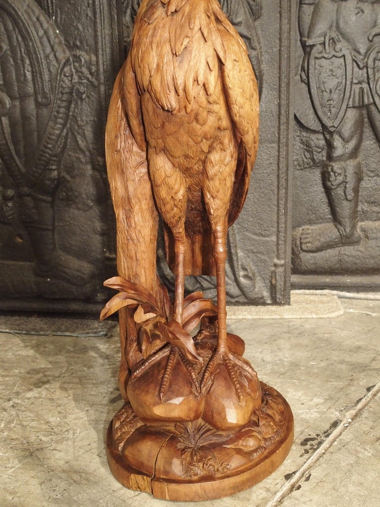 Exceptionally Well Carved Late 19th Century Wooden Wading Bird at 1stDibs