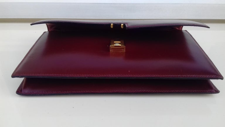 Exceptionnal Rare Vintage Hermès Padlock Purse Clutch Bag Burgundy ...