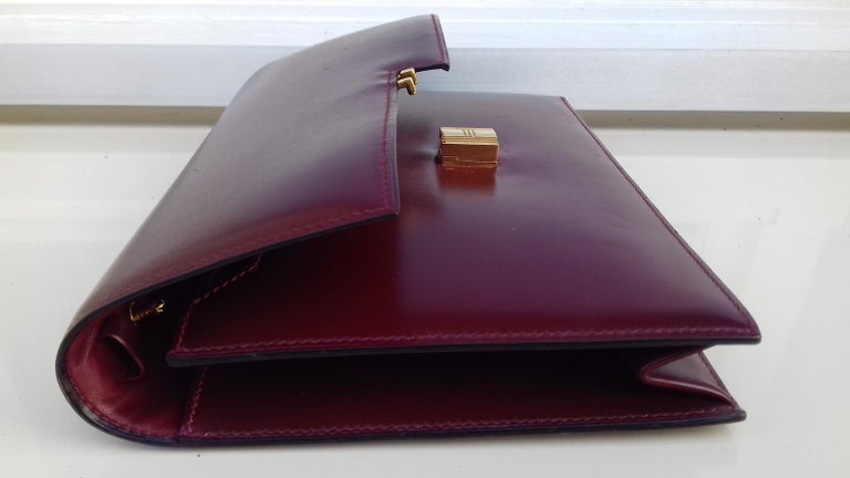 Exceptionnal Rare Vintage Hermès Padlock Purse Clutch Bag Burgundy ...
