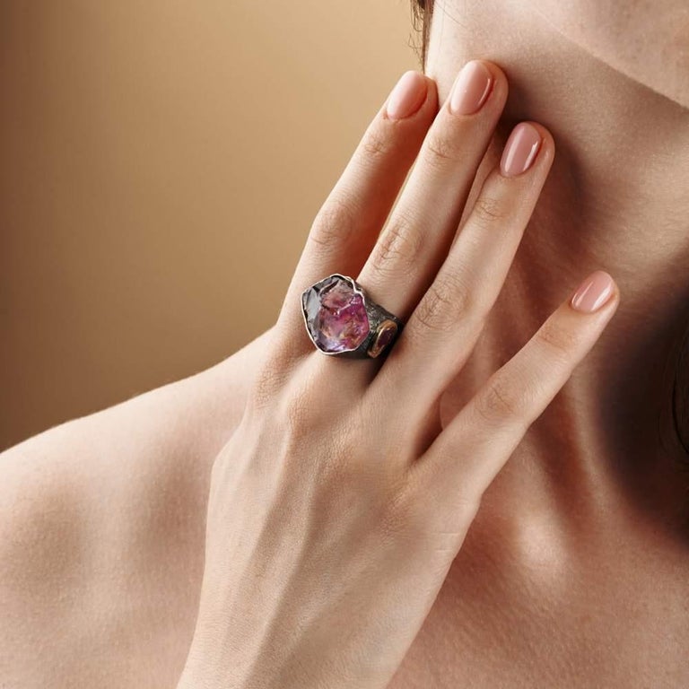 Exclusive 925 Sterling Silver Kish Amethyst and Ruby Ring by German ...