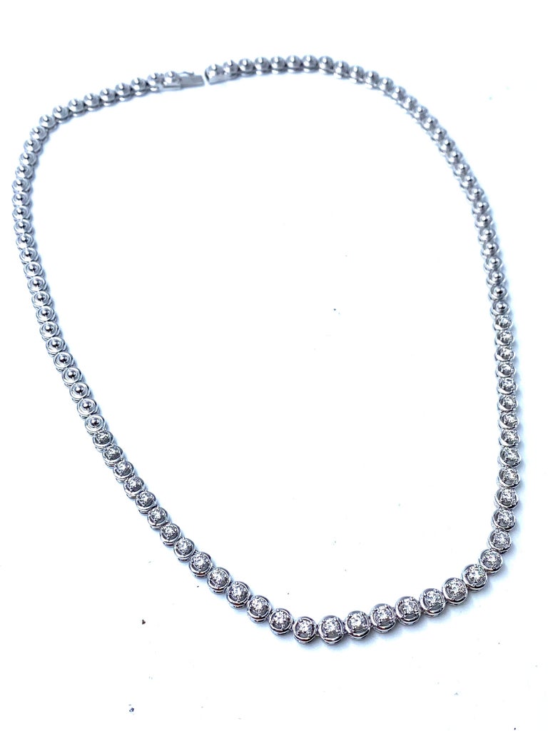 Exclusive Damiani Diamonds Tennis Necklace For Sale at 1stDibs