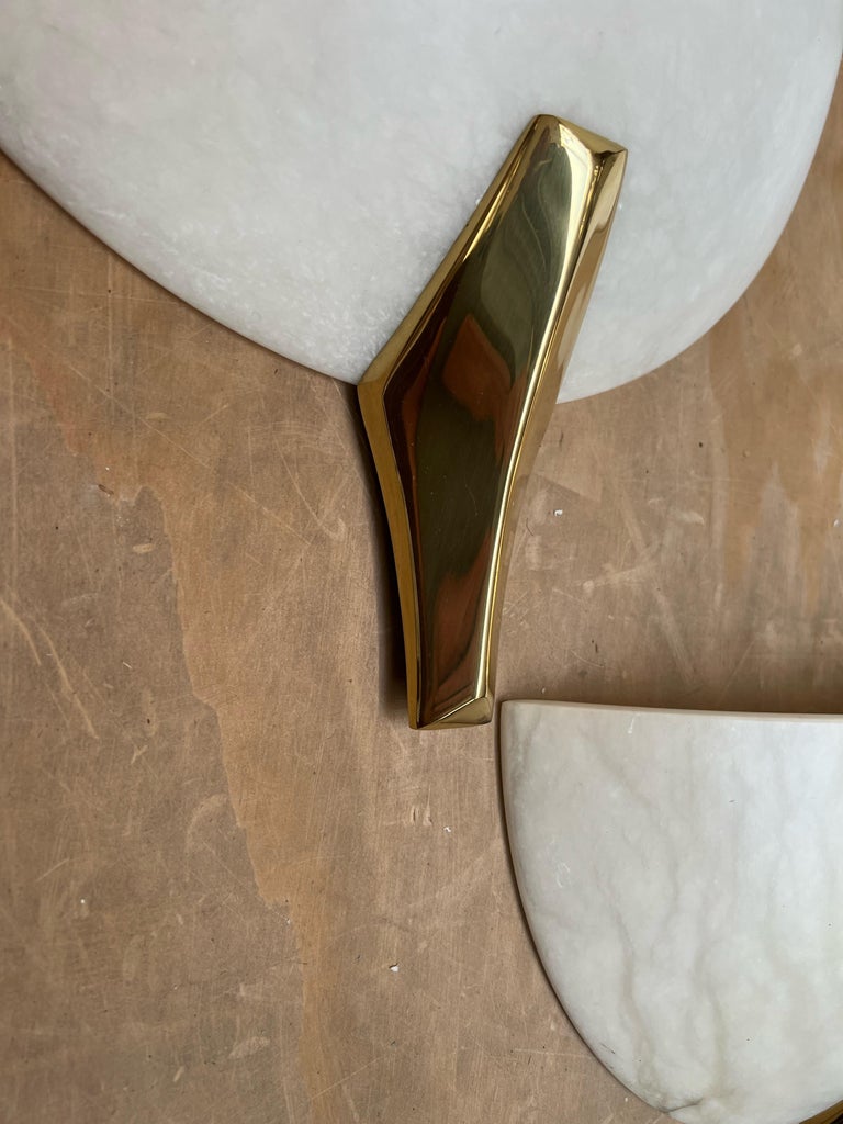 Exclusive Set of 10 Mid-Century Era, Art Deco Style Mint Alabaster Wall ...