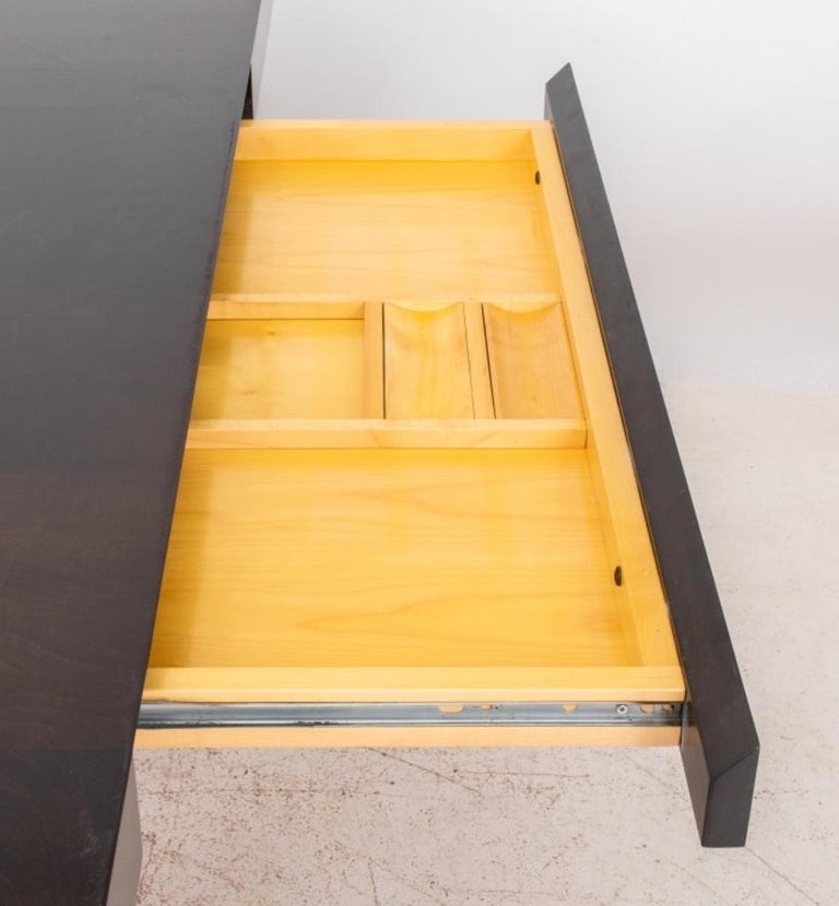 Executive Charcoal Maple Wood Office Desk For Sale at 1stDibs