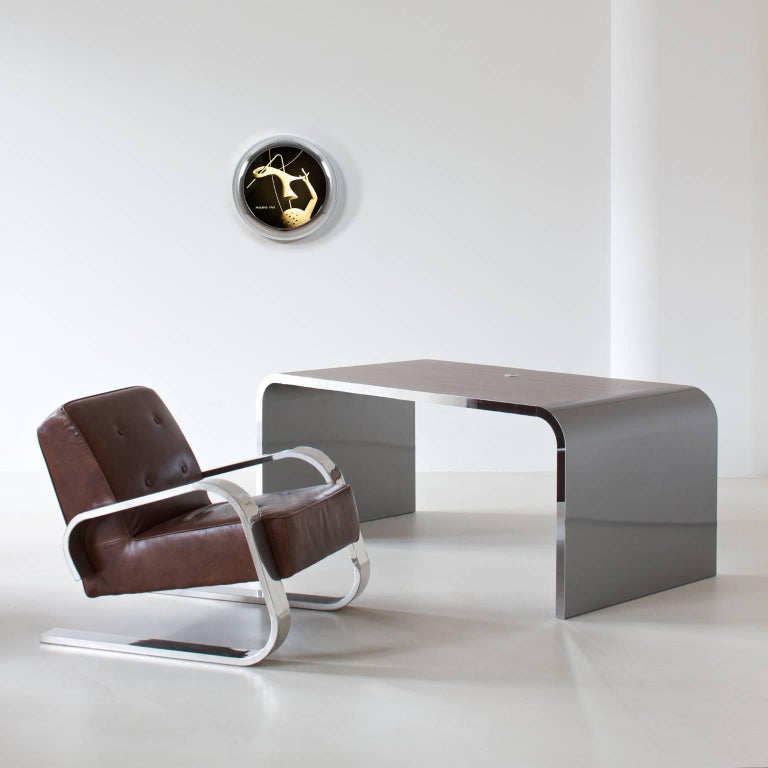 Executive Waterfall Metal Desk in Art Deco, Streamline Design, Germany ...