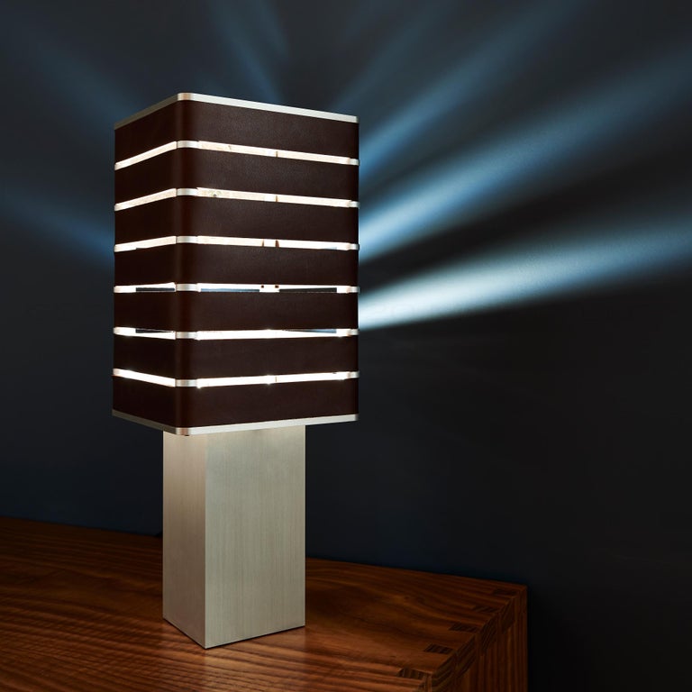 Modern, Minimal, Solid Metal Table Light in Bruciato Brown Italian ...