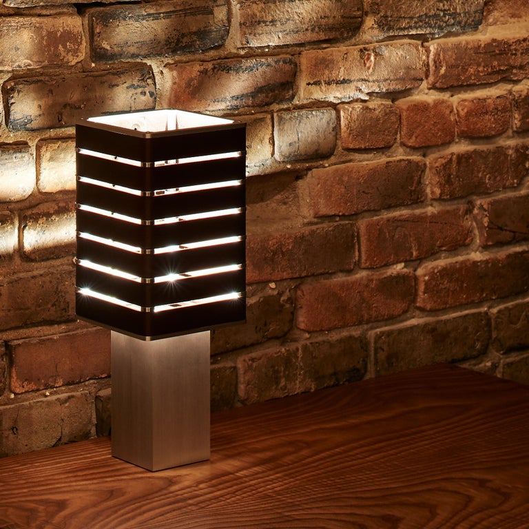 Modern, Minimal, Solid Metal Table Light in Bruciato Brown Italian ...