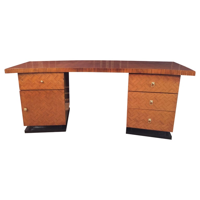 Exotic Franz, Desk in Art Deco Style Walnut at 1stDibs