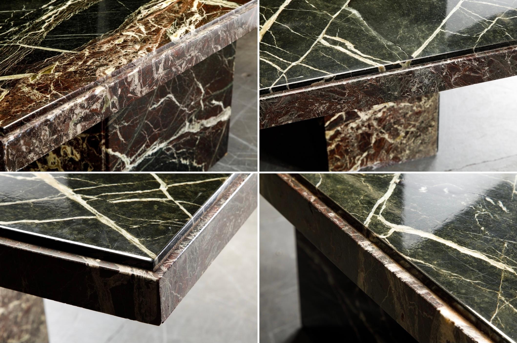 Exotic Grain Post-Modern Marble Dining Table, circa 1980s at 1stDibs