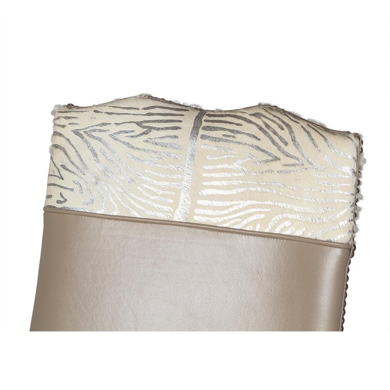 Exotic Silver Leather Office Chair For Sale at 1stDibs