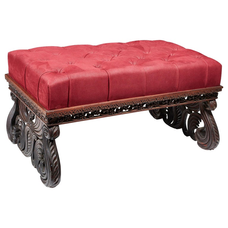 Important Indian Raj Peacock Ottoman For Sale at 1stDibs