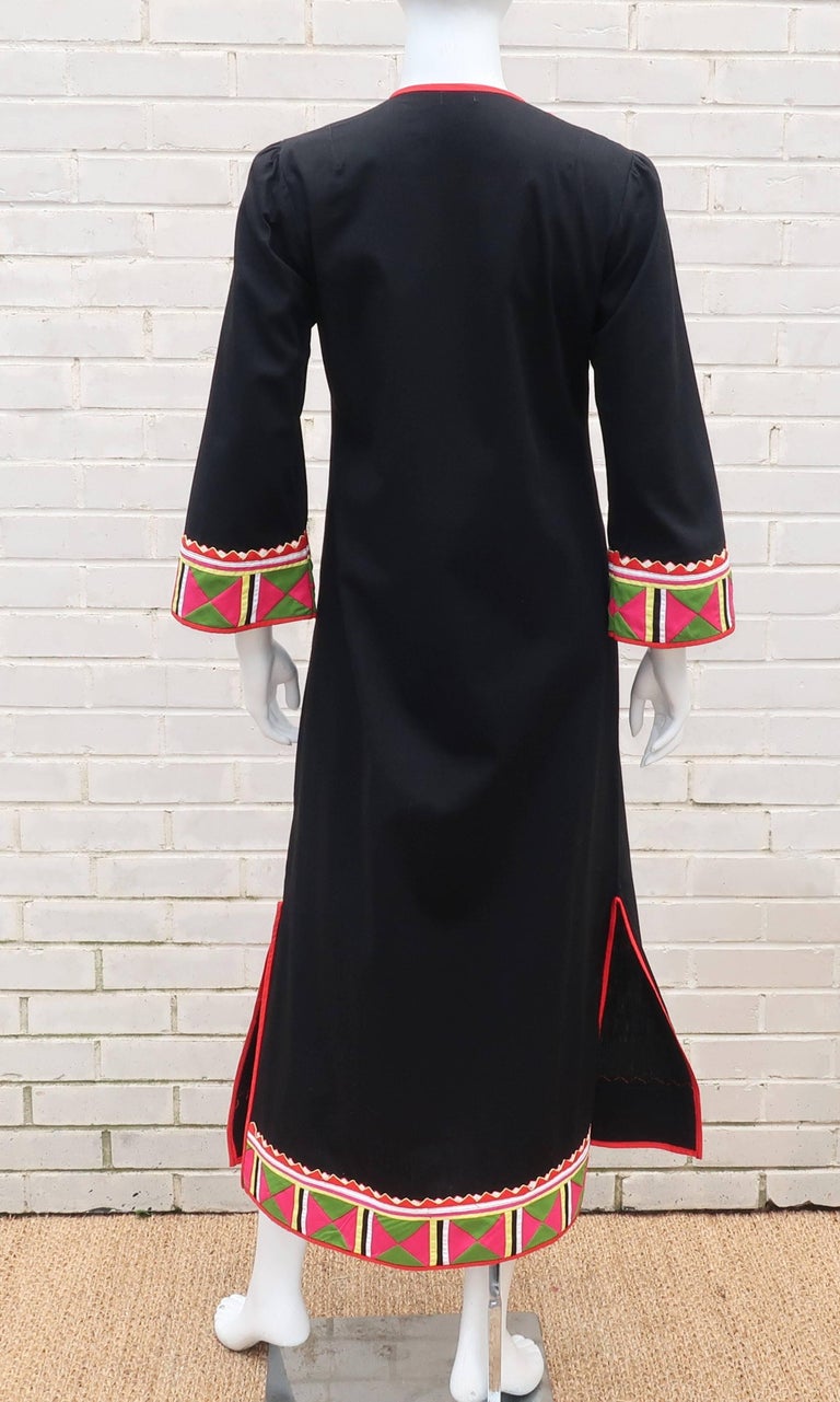 Exotic Vintage Colorful Geometric Patchwork Caftan Lounging Robe at ...