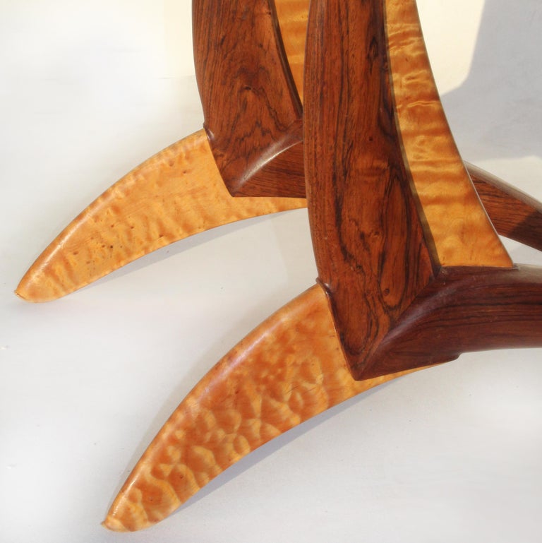 Exotic Wood American Studio or Craftsman Side Table with Fine Joinery ...