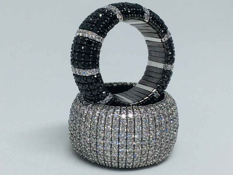 Expandable Black Diamond Band Ring at 1stDibs