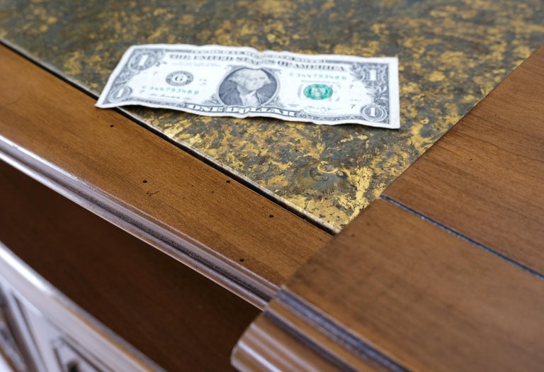 Expandable Serving 3 Tier Carved Cart Table on Wheels Double Doors ...