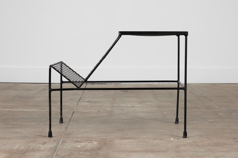 Expanded Metal Side Table with Magazine Rack For Sale at 1stDibs