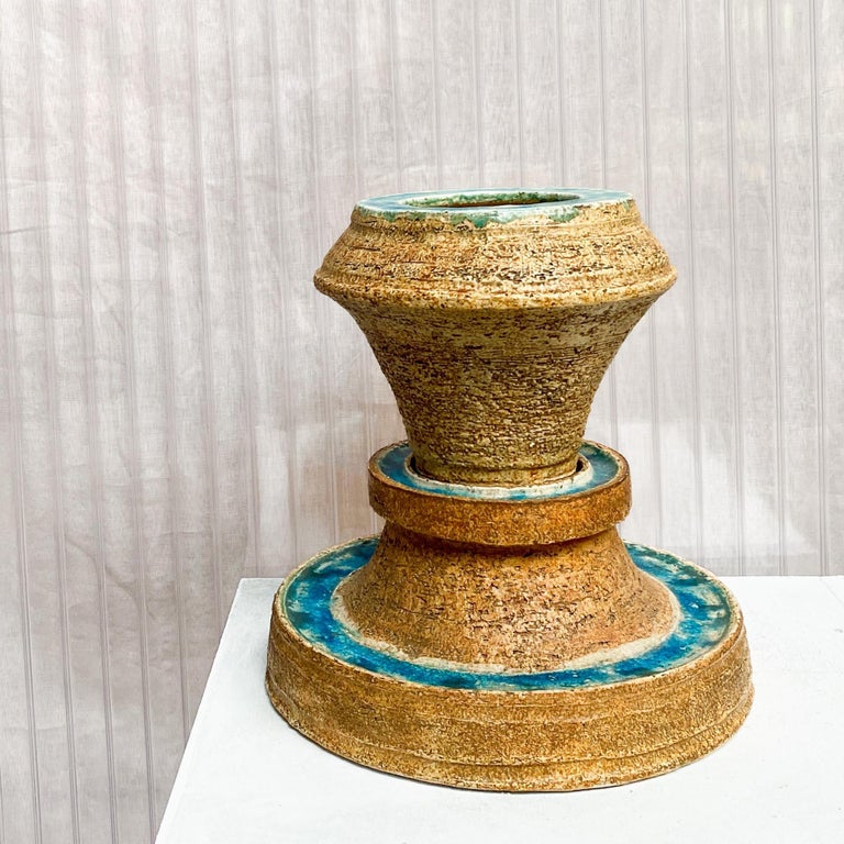 EXPERIMENTAL MODERNIST CERAMIC 3 piece sculpture, 1970S For Sale at 1stDibs