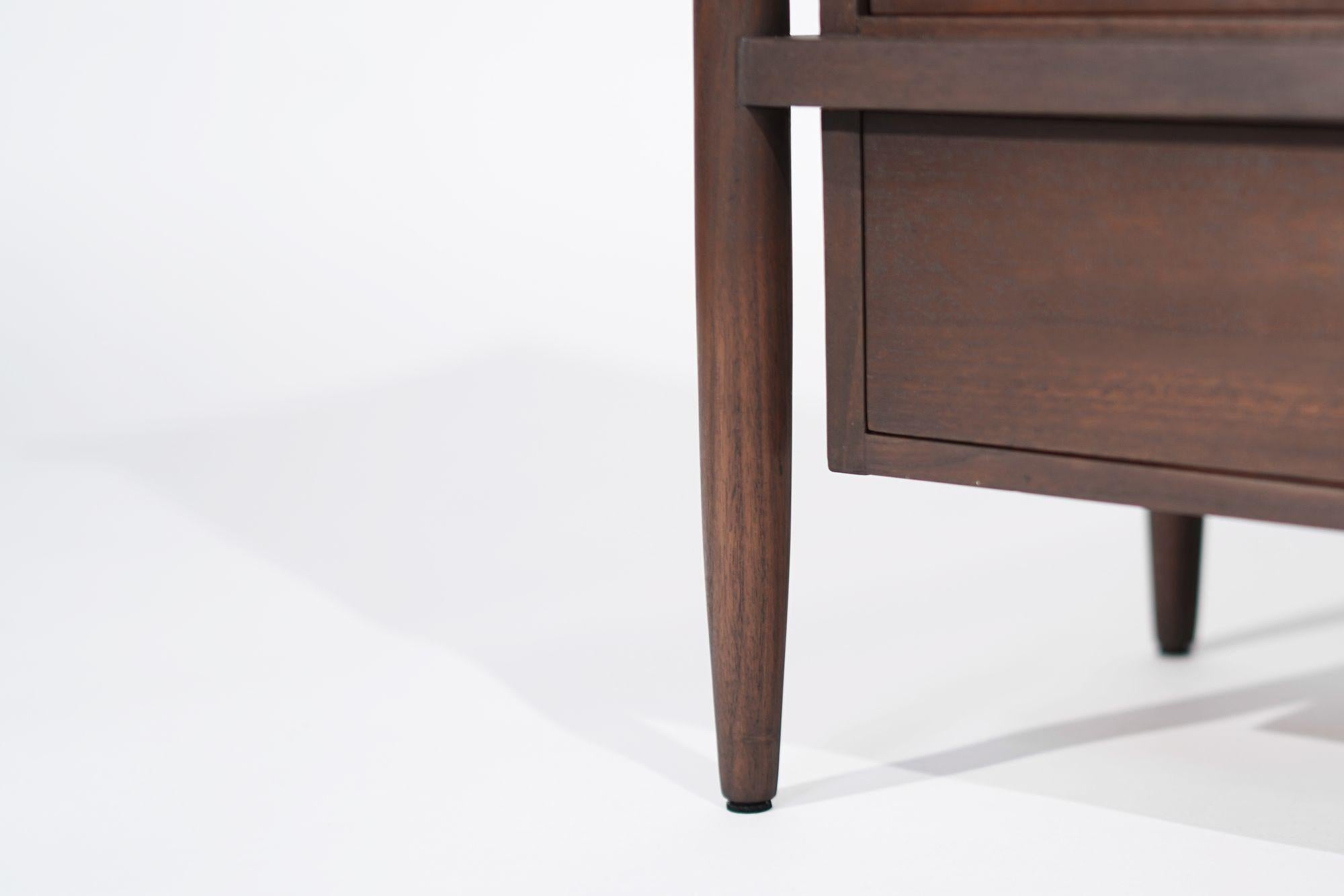 Exposed Framework Bedside Tables in Walnut by John Stuart, C. 1950s For Sale at 1stDibs
